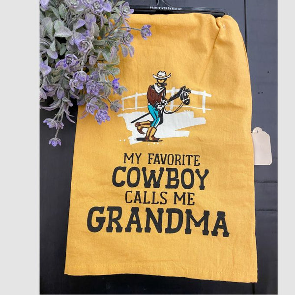 My Favorite Cowboy Kitchen Towel – Rustic Ranch Furniture and Decor