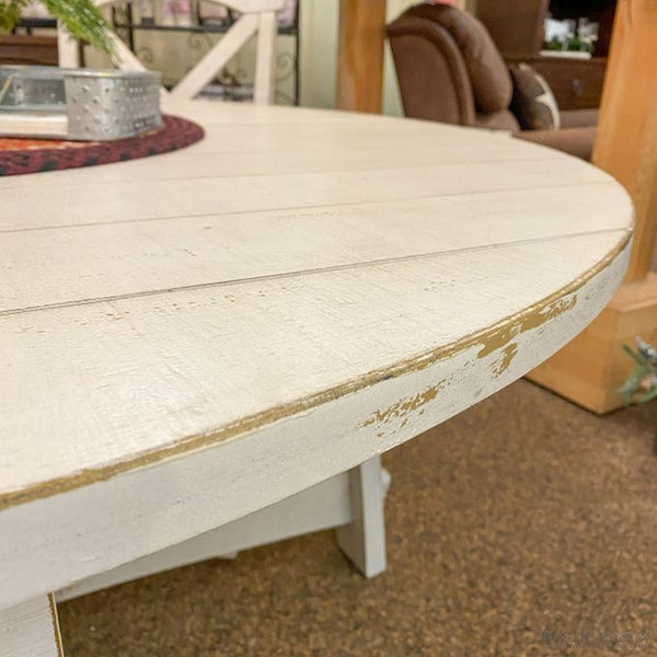 Farmhouse Round Dining Table - Three Colours – Rustic Ranch Furniture ...